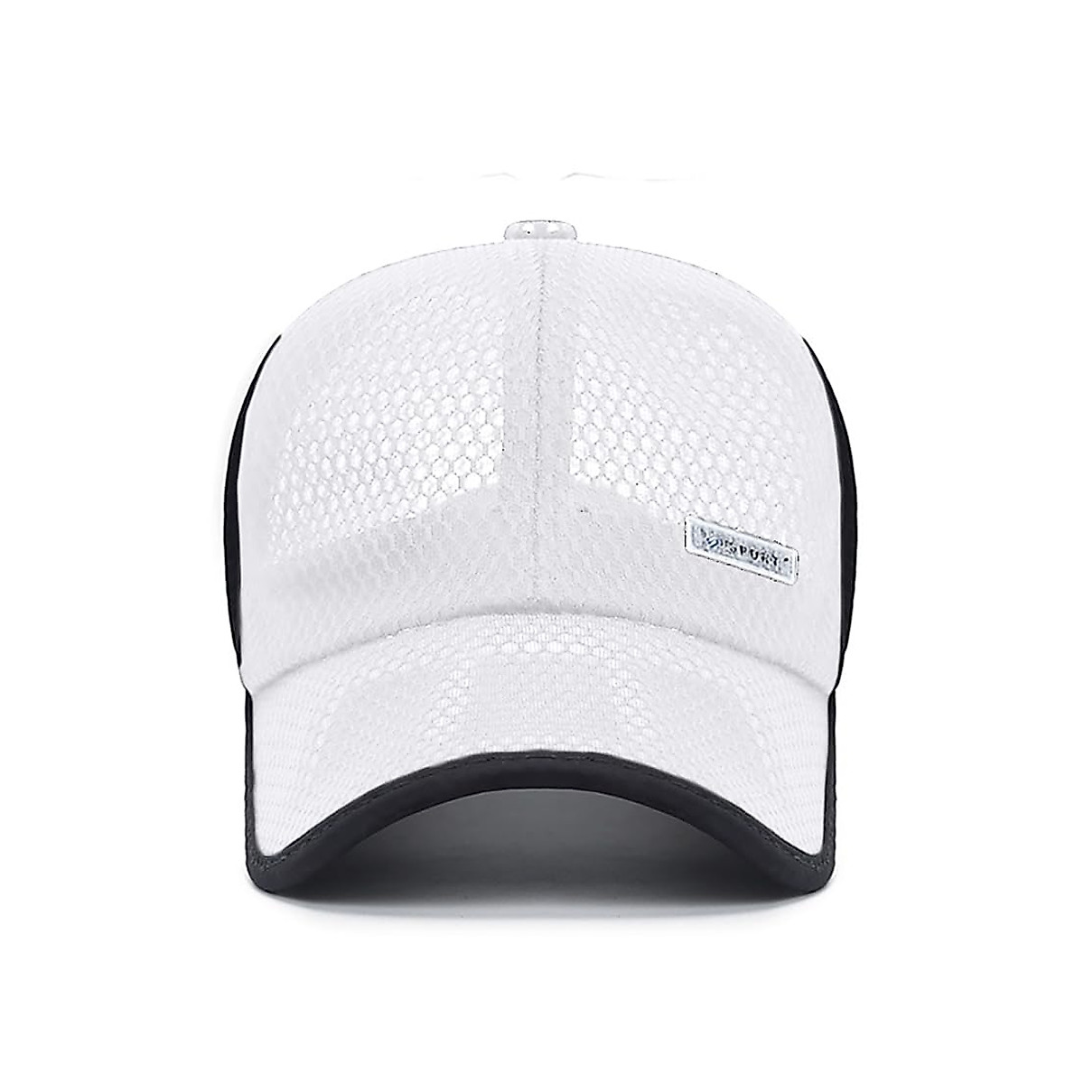 FASHIXD Mesh Baseball Cap for Men Women Summer Running Sports Hat Breathable Quick Dry Trucker Hats (Sport-White)