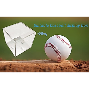 4 Pack Baseball Display Case, UV Protected Acrylic Boxes for Display,Clear Display Case Baseball Cube Memorabilia Showcase Autograph Ball Protector - for Official Size Ball