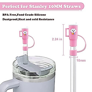 6Pack Straw Covers Compatible with Stanley 30&40 Oz Tumbler&Simple Modern 40 oz Trek Tumbler,Soft Silicone Straw Tip Toppers, Straw Protectors Cap, Reusable Drinking Straw Covers for 10mm Straws