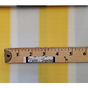 Stripe Canvas Awning Fabric, Premium Quality,Outdoor Stripe 2" Waterproof Canvas, 2 Tone, Fabric 60" 600 Denier 100% Nylon Durable 60" Wide Sold by Yard o roll by Fabric Imperial (Yellow/White)