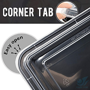 Azure Zone, 32 oz, 50-Pack Rectangular Meal Prep Food Container with Lid - One Compartment Bento Box - Stackable - Freezer/Microwave/Dishwasher Safe - Reusable Storage - Portable - BPA Free