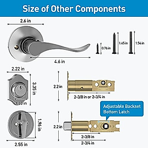 HOSOM Front Door Handle Set, Exterior Door Lock Set with Deadbolt, Single Cylinder, Reversible for Right and Left Handed Doors, Satin Nickel