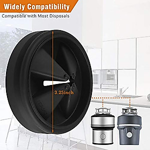 Sink Baffle QCB-AM, Replacement for Evolution Series, Garbage Disposal Splash Guards, Quite Collar, Drain Plugs, Disposer Accessories 3.25Inch (Black (1pcs))