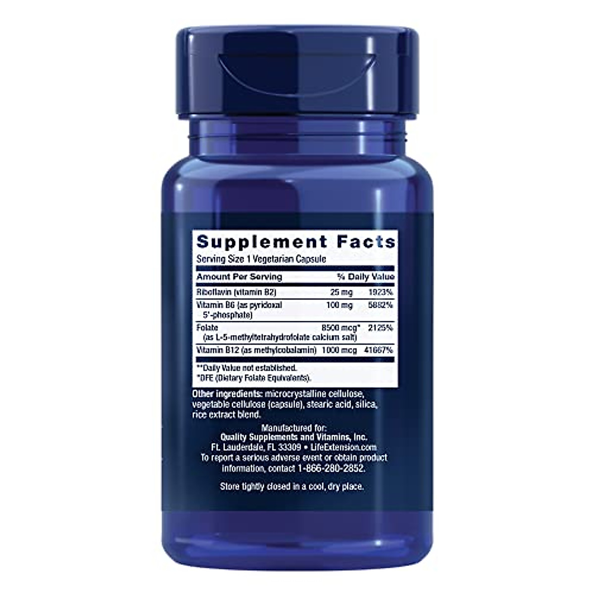 Life Extension Homocysteine Resist - For Heart & Brain, Cognitive Health Support Supplement – Vitamin B2, B6 & B12 + Folate - Once-Daily, Non-GMO, Gluten-Free - 60 Vegetarian Capsules