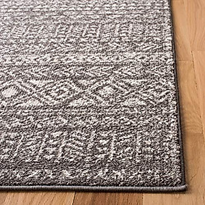 SAFAVIEH Tulum Collection 2' x 8' Dark Grey/Ivory TUL263F Moroccan Boho Distressed Non-Shedding Living Room Entryway Foyer Hallway Bedroom Runner Rug