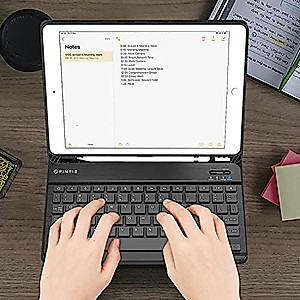 FINTIE Keyboard Case for iPad 9th / 8th / 7th Generation (2021/2020/2019) 10.2 Inch, Soft TPU Back Stand Cover with Pencil Holder, Magnetically Detachable Wireless Bluetooth Keyboard, Black