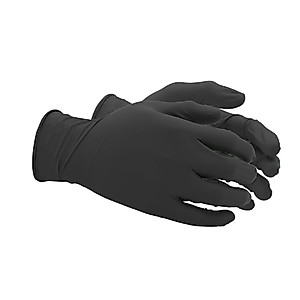 SHOWA 6112PF Biodegradable Nitrile Powder-Free Disposable Safety Glove, Food Safe, 4 mil Thick, 9.5" Length, X-Large (1 Box of 100 Gloves), Black