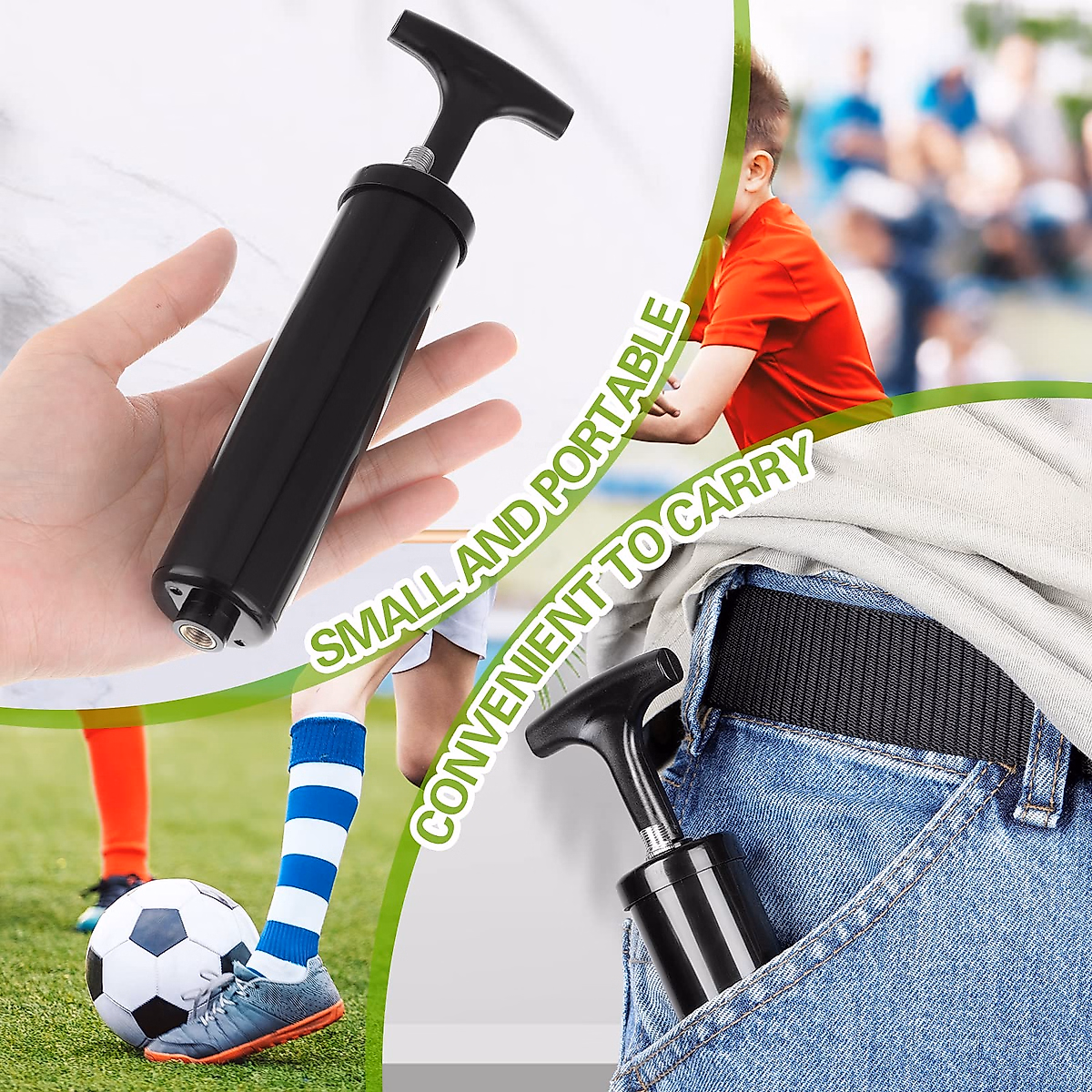 Reginary 10 Pcs Ball Pump Bulk Air Pump for Balls Inflatable Football Pump with Needle and Extension Hose Pump Portable Hand Pump Kit for Balls Basketball Soccer Volleyball (Black,Classic Style)