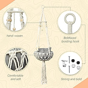 Juexica 3 Pcs Macrame Cat Hammock, Including Boho Hanging Cat Bed Cat Scratcher Cat Scratch Pad Cat Swing Hanging cat Window Perch for Cat Small Dog Sleeping Playing Climbing