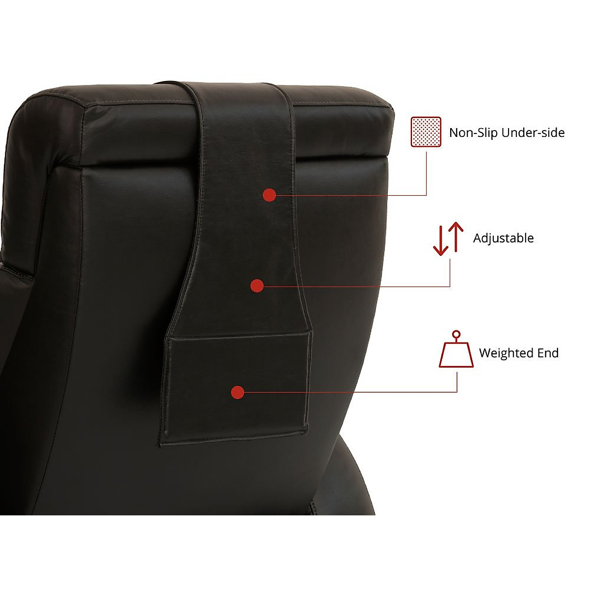 Octane Seating Recliner Headrest Pillow Neck Support - Bonded Black Leather