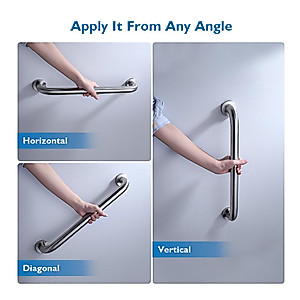 Decaura Anti Slip Shower Grab Bars, 18 inch Grab Bars for Bathtubs and Showers, Stainless Steel Safety Grab Bars for Handicap Disabled Elderly Senior Child Bathroom Shower Bath Handle 45 cm