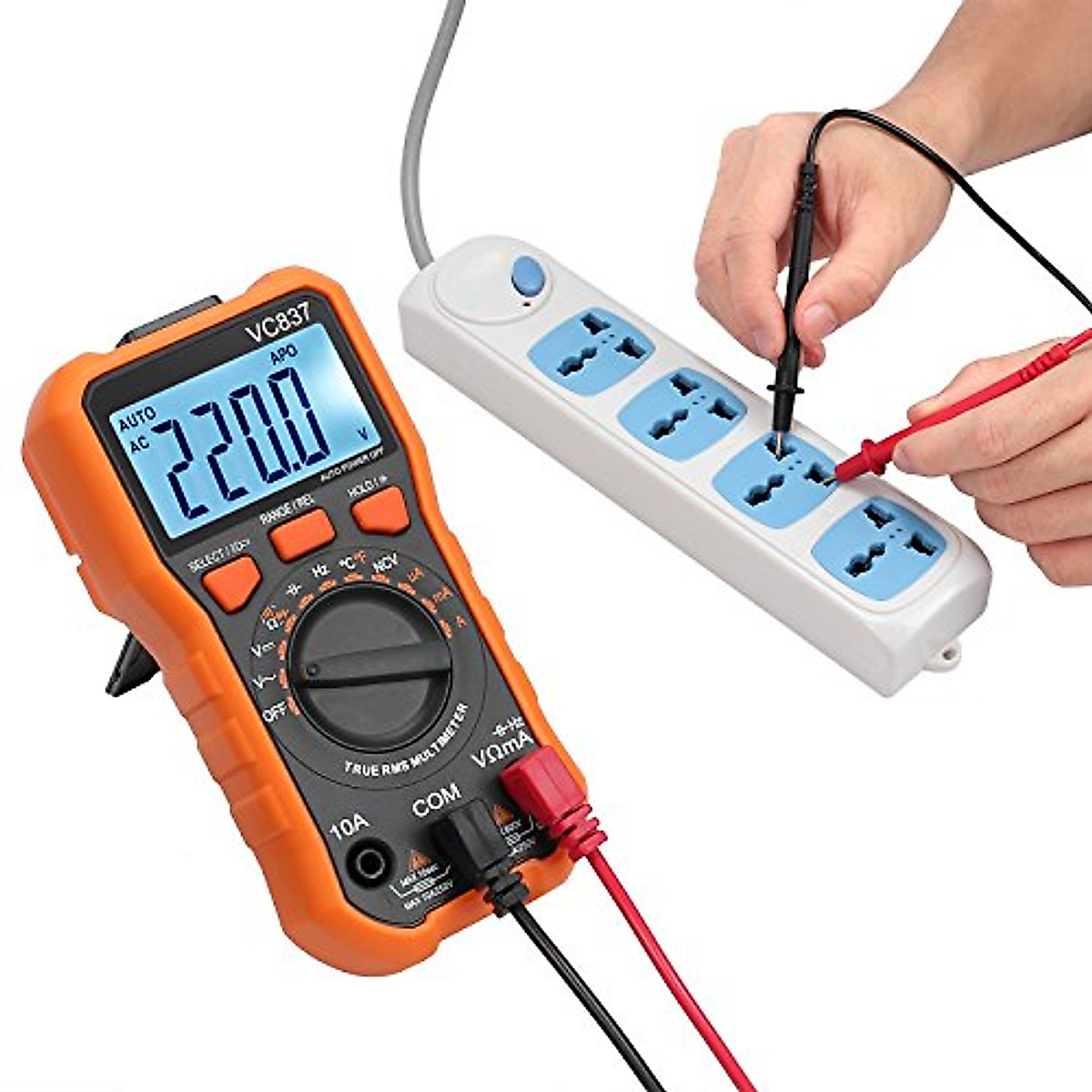Proster Autoranging Multimeter 6000 Counts AC DC Current Tester Voltage Meter Volt Ohm Meter with Alligator Clips TRMS NCV Temperature Capacitance Diode Audible Continuity Meter