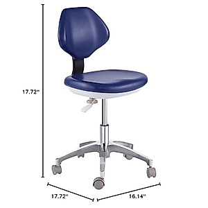 Dental Medical Chair for Dentist Doctor's Stool Adjustable Mobile Chair PU Leather Black(14#)