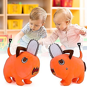 COIEROEIR Pochita Plush Stuffed Animal Plush Toy Soft Throw Pillow Decorations, Anime Cosplay Plush Doll, Suitable for Children's Birthday Party Christmas Kids and Students Gifts