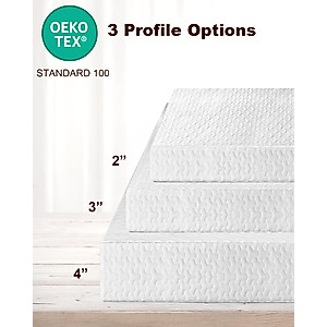 Slumbrae [Full XL] Mattress Topper, 4" Memory Foam Mattress Topper with Ultra Soft Cover & Corner Straps, CertiPUR-US Certified, Dark Grey