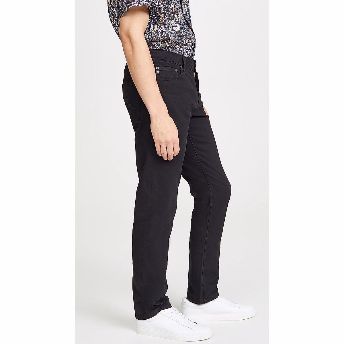 AG Adriano Goldschmied Men's Graduate 5 Pocket Twill Pants, Super Black, 34