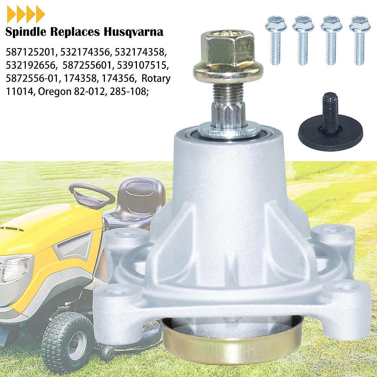 BOSFLAG 587125201 Spindle Replaces Husqvarna 587125201 Mandrel Assembly, Husqvarna 532174356, 539107515, 532174358, Craftsman 174356, 174358 for Husqvarna Z246, RZ4623, RZ5424, RZ46I Lawn Tractors