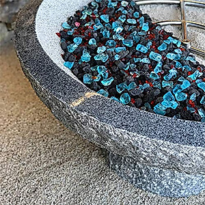 Hawaiian Dusk - Fire Glass and Lava Rock Blend for Indoor and Outdoor Fire Pits or Fireplaces | 10 Pounds | 3/8 Inch - 3/4 Inch