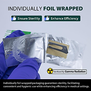 100PCs Dental Grade #12 Stainless Steel Sterile Surgical Blades by VASTMED | Individually Wrapped High Stainless Steel Dermablade Surgical Blade