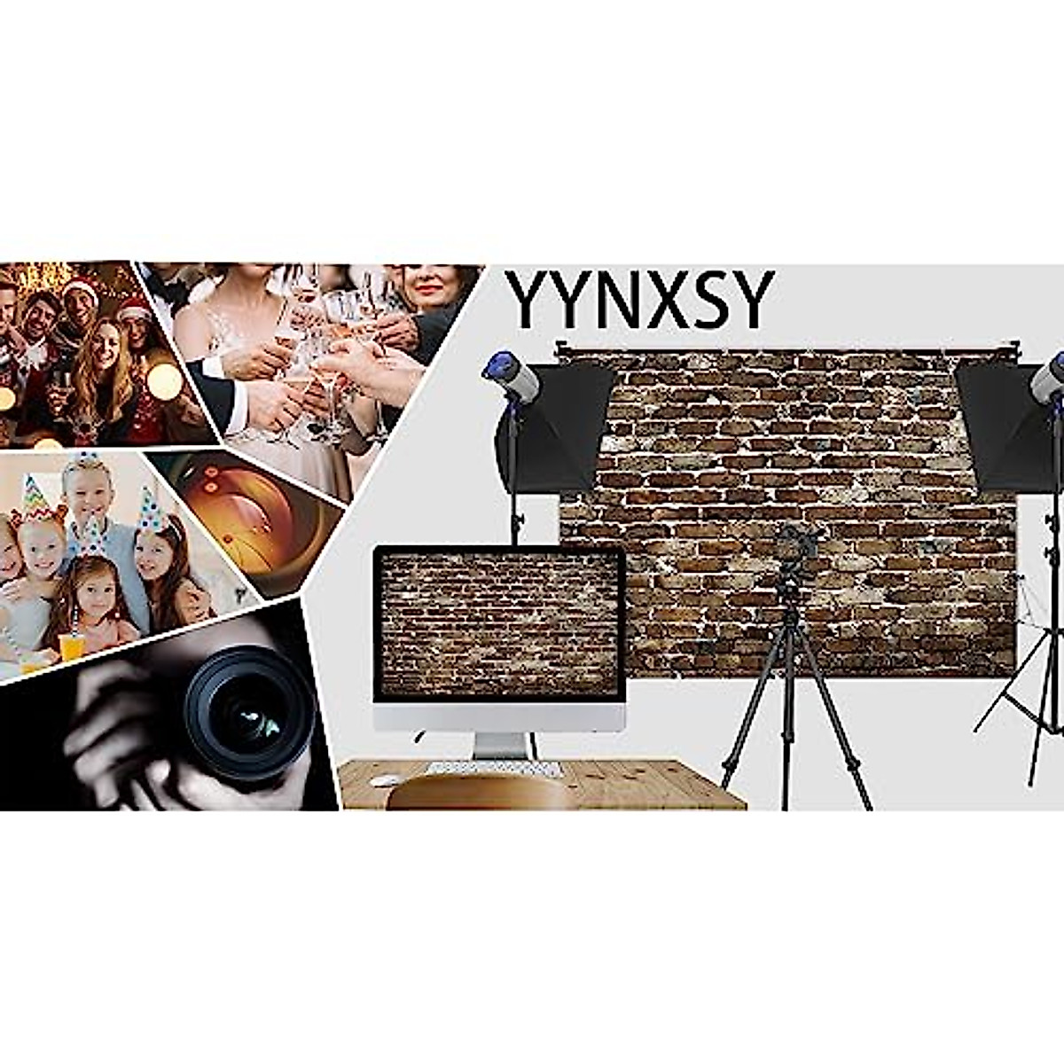 YYNXSY 7x5FT Brown Brick Wall Background Brick Background Large Fabric Brick Photo Background Baby Shower Birthday Party Wedding Graduation Home Decoration Photo Booth Props Banner YY-5