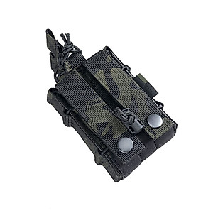 EXCELLENT ELITE SPANKER Open-Top Double Rifle Mag Pouch for M4 M14 M16 G36 AR15 Magazine with Pistol Mag Pouch(Mulcticam,Double Pouch)