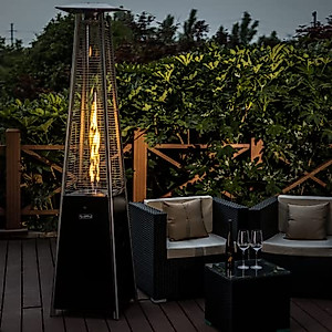 LEGACY HEATING Outdoor Patio Heater with Reflector Shield, 40,000 BTU Propane Patio Heater with Wheels for Commercial, Residential, Garden, Porch, Party, Deck