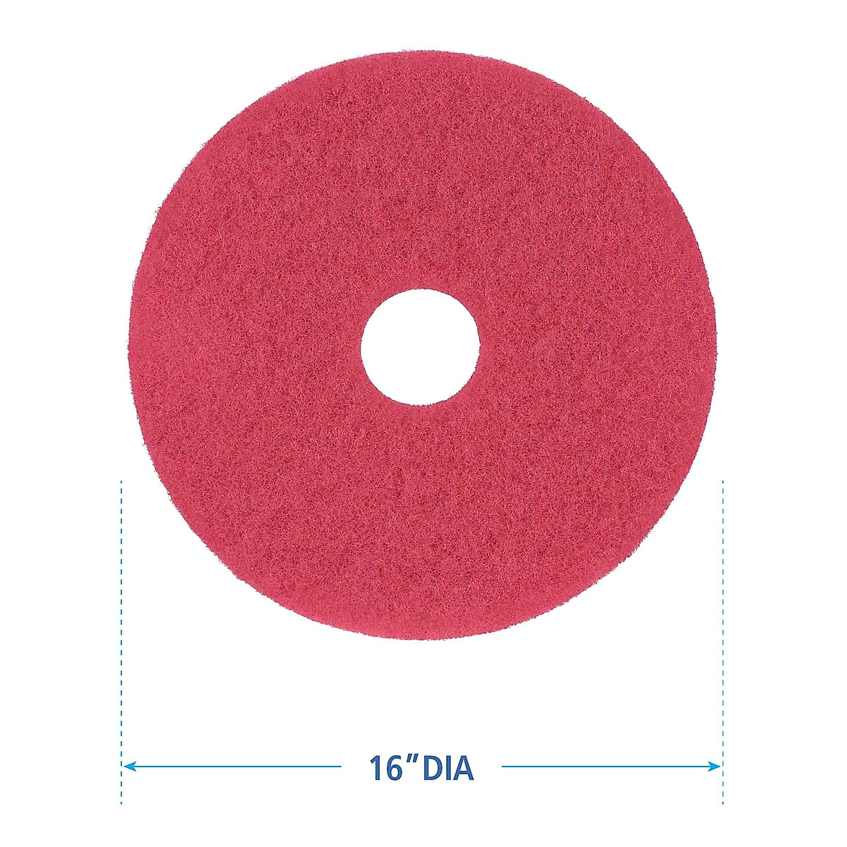 Boardwalk Buffing Floor Pads, 16" Diameter, Red, 5/Carton
