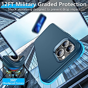 Red2Fire for iPhone 13 Pro Max Case, [Shockproof] [Dropproof] [Dust-Proof] with [2 Pack Tempered Glass Screen Protector] Protective Phone Case for iPhone 13 Pro Max -6.7 inch Blue