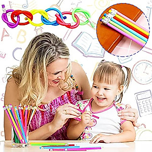 48 PCS Flexible Soft Pencil,Colorful Bendy Pencil,Magic Bendable Pencil with Eraser for Kids Gifts and Reward
