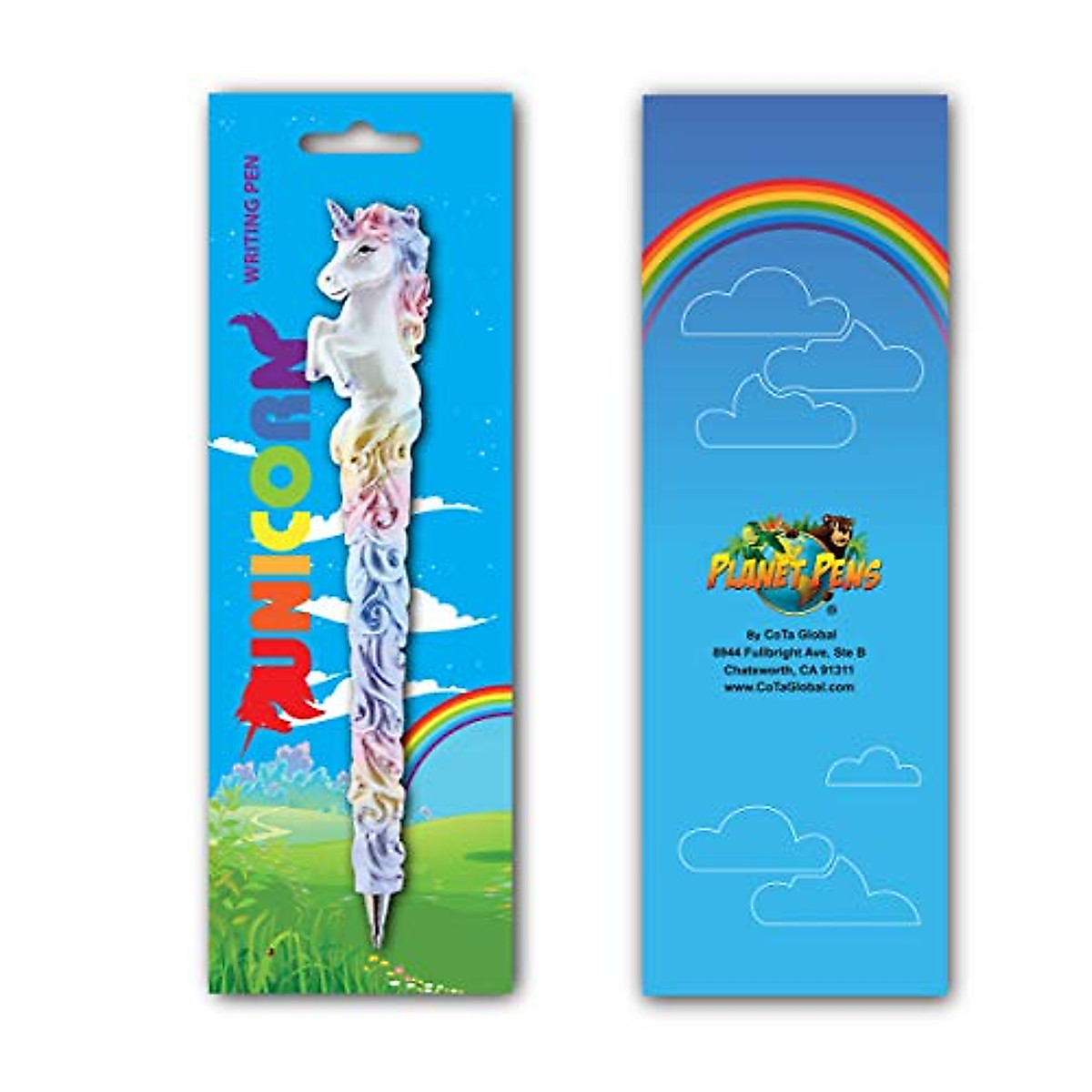 Planet Pens Sparkle Tail Unicorn Novelty Pen - Cute, Unique Kids & Adults Office Supply Ballpoint Pen Fairy Tale Fantasy Writing Pen Instrument For School & Office Desk Decor