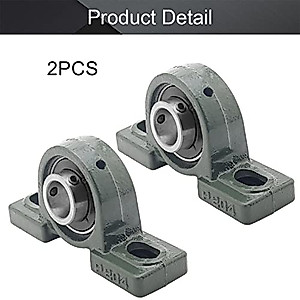 Othmro Pillow Block Bearings,2Pcs UCP204 Flanged Pillow Block Bearing 0.79inch Bore Diameter Bearing Steel/Cast Iron Self Aligning Pillow Block Flange Mounted Bearing with Set Screw Lock