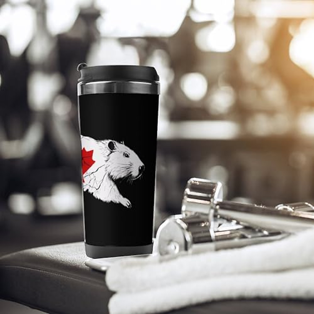 (Beavers) Canada Maple Flag Travel Coffee Mug Reusable Insulated Drinking Cup with Lid for Home Outdoor Works 13 Oz