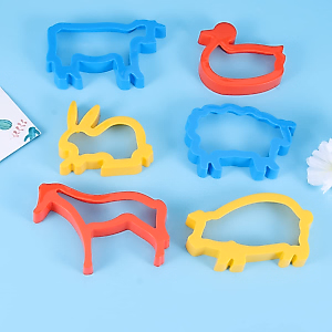 Animal Cookie Cutter, 6pcs Plastic Modelling for Kids Random Color Biscuit Cutter Cookie Cutter Toy