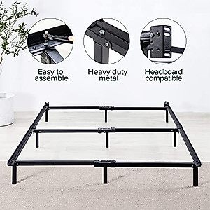 ZINUS Compack Metal Bed Frame / 7 Inch Support Bed Frame for Box Spring and Mattress Set, Black, Twin