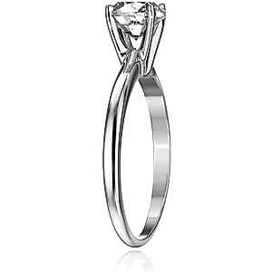 14k Round Solitaire White Gold Engagement Ring (1cttw, H-I Color, I3 Clarity), Size 6