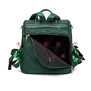 LTDH Women Backpack Purse Anti Theft Rucksack Portable Shoulder Large Travel Daypack For Girls (Green), 28*14*30CM