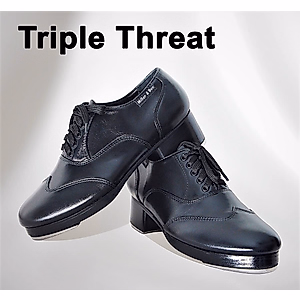 Miller & Ben Tap Shoes, Triple Threat, All Black Professional Tap Shoes (40.5 EU)