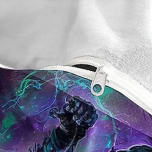 GEEYOU Cosmic Space Wolves 3D Print Quilt Cover Comforter Covers Duvet Cover for Teens and Adults Bedding Set with Pillow Cases with Zipper Closure Soft Microfiber 3 Pieces Queen（228x228cm）