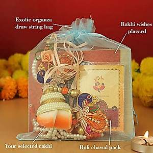 TIED RIBBONS Rakhi for Brother and Bhabhi Gift Set | Lumba Rakhi for Bhabhi | Raksha Bandhan Card | Roli Chawal Tika - Bhaiya Bhabhi Rakhi Set for Bhai Bhabhi | Rakhi for Bhaiya Bhabhi