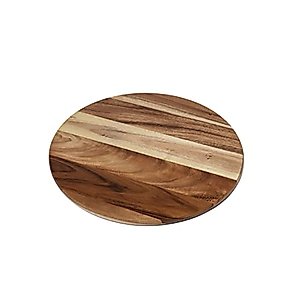 Lipper International Acacia Natural Finish Grand 20" Turntable Lazy Susan for Table or Pantry