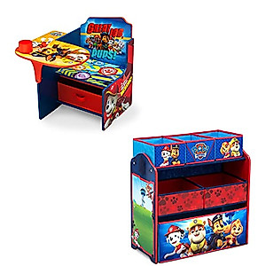 Delta Children Chair Desk with Storage Bin + Design and Store 6 Bin Toy Storage Organizer, Nick Jr. PAW Patrol (Bundle)