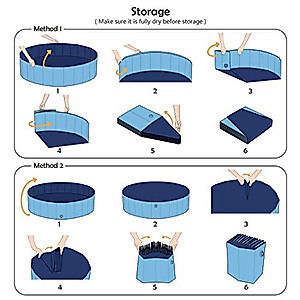 Jasonwell Foldable Dog Pet Bath Pool Collapsible Dog Pet Pool Bathing Tub Kiddie Pool for Dogs Cats and Kids (32inch.D x 8inch.H, Blue)