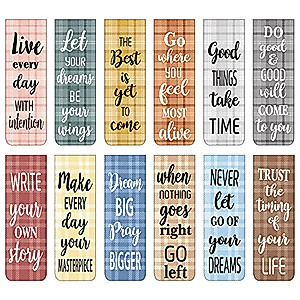 60 Pieces Inspirational Magnetic Bookmarks Motivational Bookmarks Magnetic Page Markers Assorted Magnet Page Clips for Students Teachers School Home Office Supplies (Simple Style)