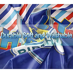 Yriujul 84x60inches Navy Dog Paw Logo Backdrop Birthday Party Banner Decorations Boys Girls Photography Background Photo Booth Props