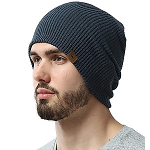 Daily Knit Ribbed Beanie by Tough Headwear - Warm, Stretchy & Soft Beanie Hats for Men & Women - Year Round Comfort - Serious Beanies for Serious Style,Dark Gray,OSFM