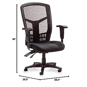Lorell Ergomesh 86000 Chair, 28.5D x 28.5W x 45H in, Black Mesh Back/Black Fabric Seat