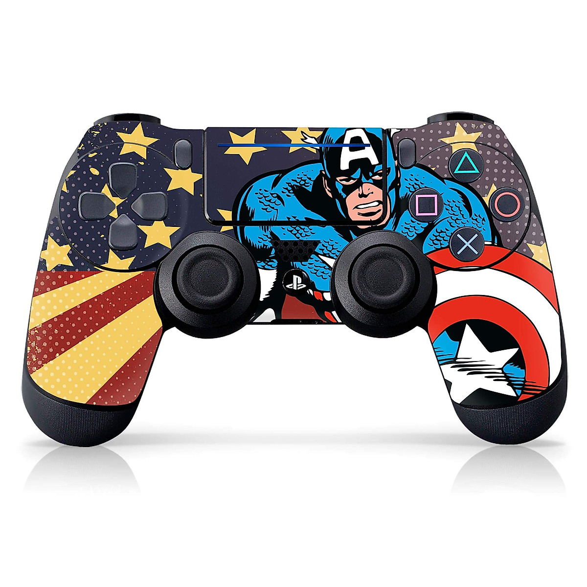 Controller Gear Marvel Comics - Captain America - Stars and Stripes - PS4 Controller Skin (Controller Sold Separately) - PlayStation 4