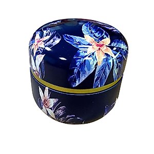 Topwon 3.15" Powder Case with Puff, BPA Free, Fluffy Plush Powder Puffs Container, Baby Women's Body Loose Dusting Dry Powder Box, Travel&Home Use, Blue Flower