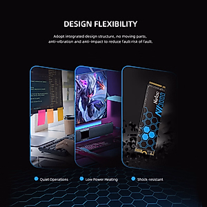 Netac 1TB NVMe PCIe Gen3x4 M.2 Internal Solid State Drive Up to 3,100 MB/s with Aluminum Heatspreader 300TBW, Built for Gaming