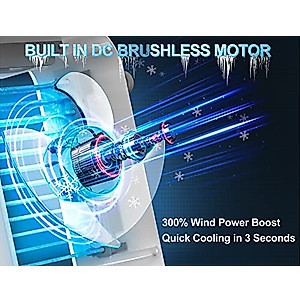 Portable Air Conditioner Fan, Personal Space Air Cooling Fan for Home Office Room, Personal Evaporative Cooler & Humidifier, with Handle/LED Light/Humidifier, for Small Room/Dorm/Bedroom/Camping